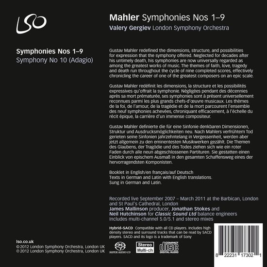 Mahler / Symphonies No.1-9 (Gergiev (CD), London Symphony Orchestra | Muziek | bol