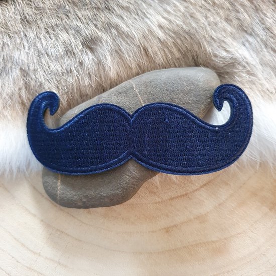 Strijkembleem, Kledingapplicatie, snor, 12 x 4 cm | bol.com