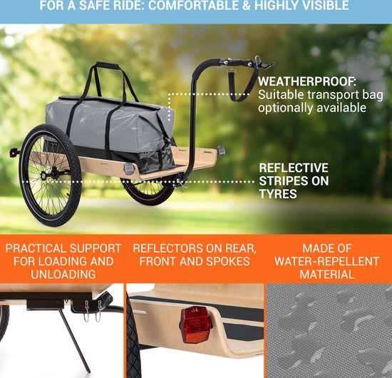 Companion Travel L aanhangwagen 40 kg fietsaanhanger handkar 16" | bol