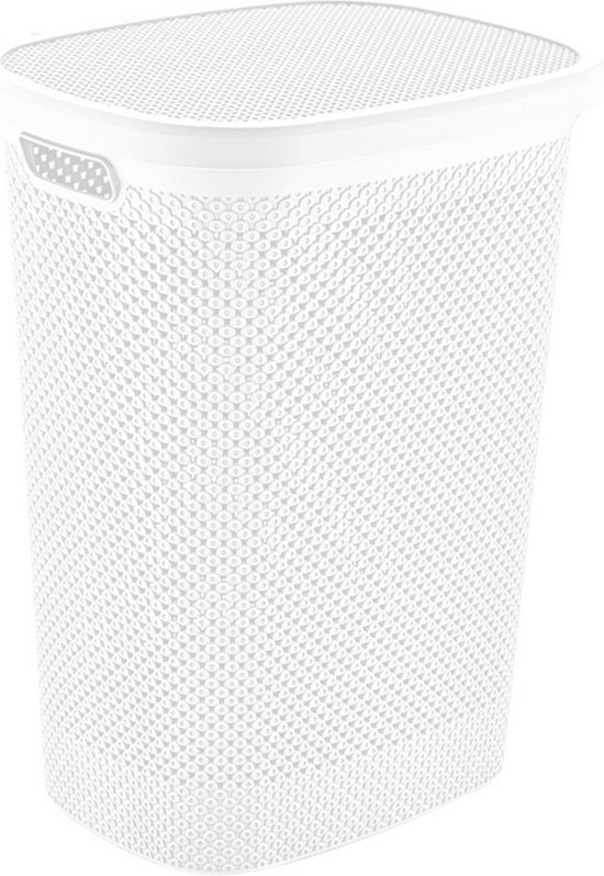 Witte kunststof wasmand 60 liter 37 x 46 x 60 cm - Wasmanden ...