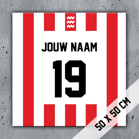 PSV - Schilderij - Voetbal Poster op Dibond - Muurdecoratie - 50 x 50 ...