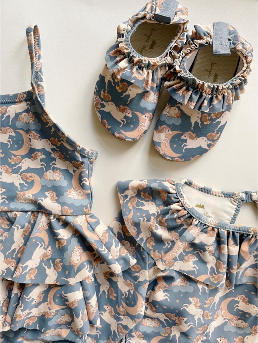 Konges Slöjd Manuca Frill badpak kind - Unicorn blue | bol.com
