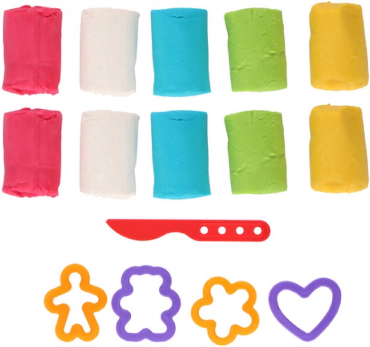 Creative Kids Klei Set - 10 x Klei - Klei Mesje & Vormpjes - 2 x 5 ...