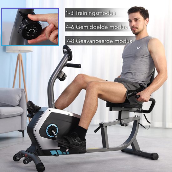 Ligfiets - FitBoostR Recumbent Bike - Hometrainer - 8 Trainingsniveaus ...