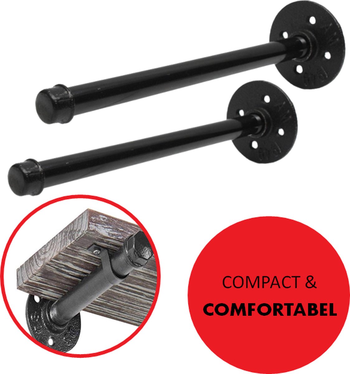 Plankdragers - Industrieel Wandrek - 27 cm - moderne look - 2 stuks ...