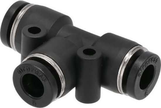 2x T-stuk pneumatische insteekkoppeling - 6 bar - 4mm - Kunststof | bol