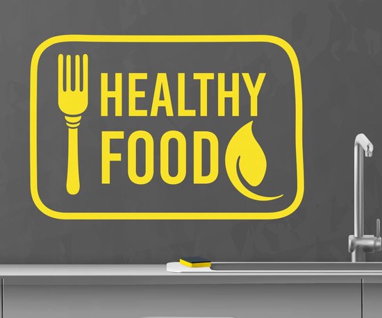 Stickerheld - Muursticker Healthy food - Keuken - Eten en drinken - met ...