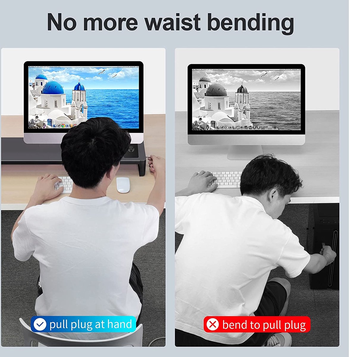 Grote monitorstandaard voor computerschermen, houten | bol.com