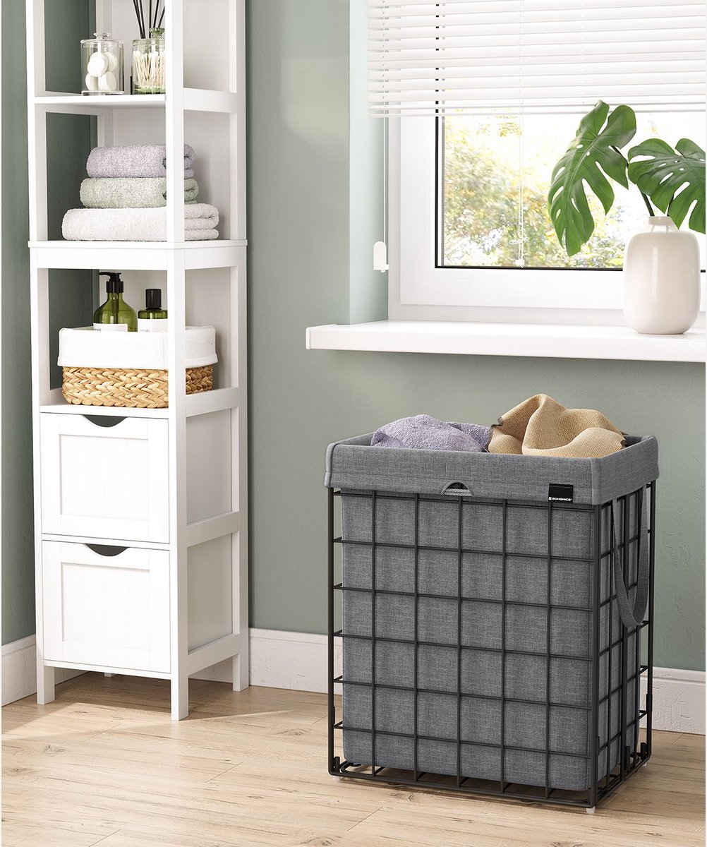 Wasmand - 90L - Opvouwbare wasverzamelaar - Uitneembare en wasbare ...