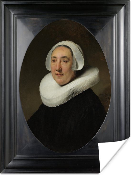 Poster Portret van Haesje Jacobsdr van Cleyburg - Rembrandt van Rijn ...