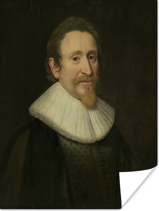 Poster Portret van Hugo de Groot - Schilderij van Michiel Jansz. van ...