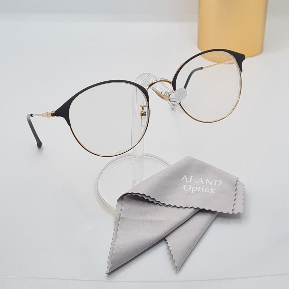 Min-bril -1,5 Unisex afstand metalen bril op sterkte in zwarte metalen ...