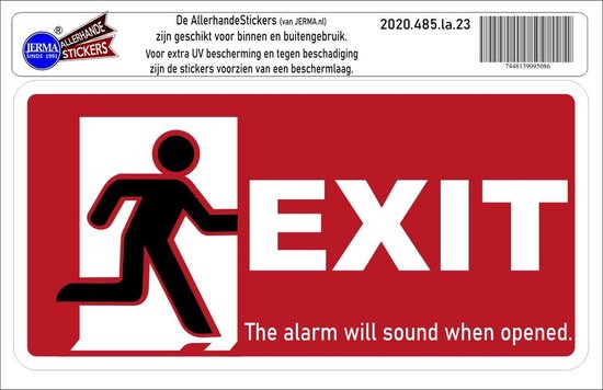 EXIT fire door emergency exit sticker. | bol.com