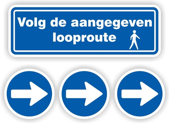 Volg de aangegeven looproute sticker set. | bol
