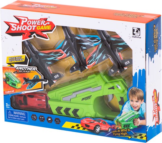 Power Shoot Game - Auto en Vliegtuig Lanceer Pistool 2 IN 1 | bol