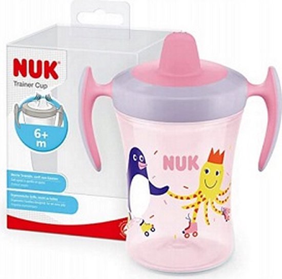 Nuk Fles Evolution Trainer Cup roze, 230ml, 6 m+ 6+ m | bol