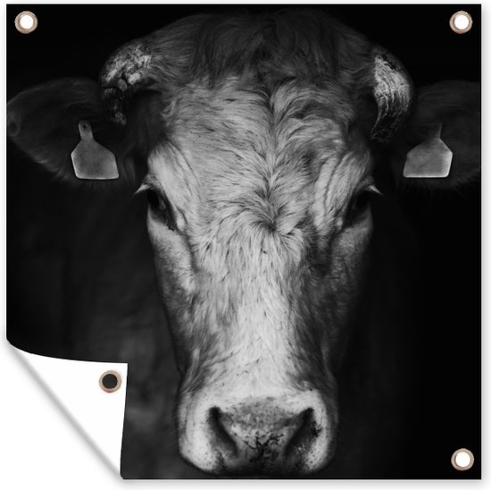 Tuindoek Dieren - Koe - Zwart - Wit - Koeienkop - 100x100 cm | bol