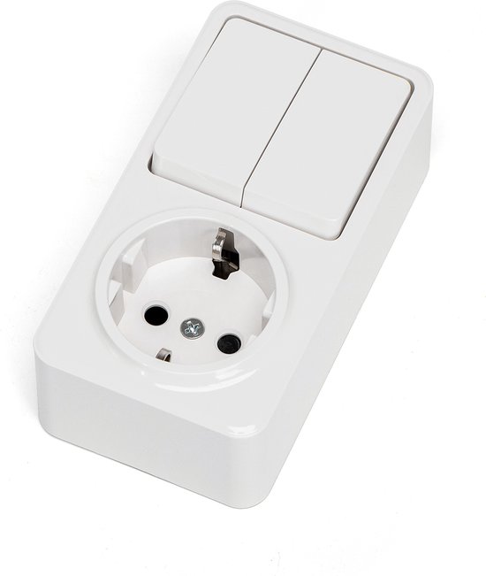 Wandcontactdoos - Opbouw - 1-voudig Stopcontact - 2-voudig ...