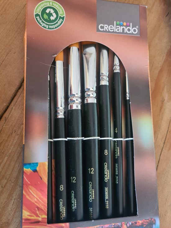 Crelando Ronde en platte kwasten 7-delig | bol.com