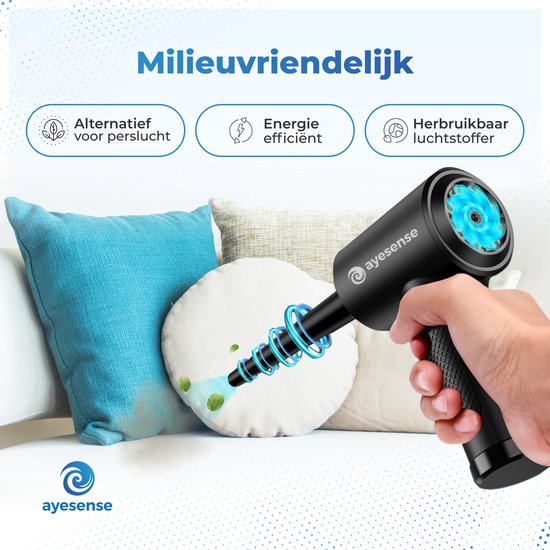 AyeSense Air Duster Pro - 8 Opzetstukken - Draadloos & Oplaadbaar - 52. ...