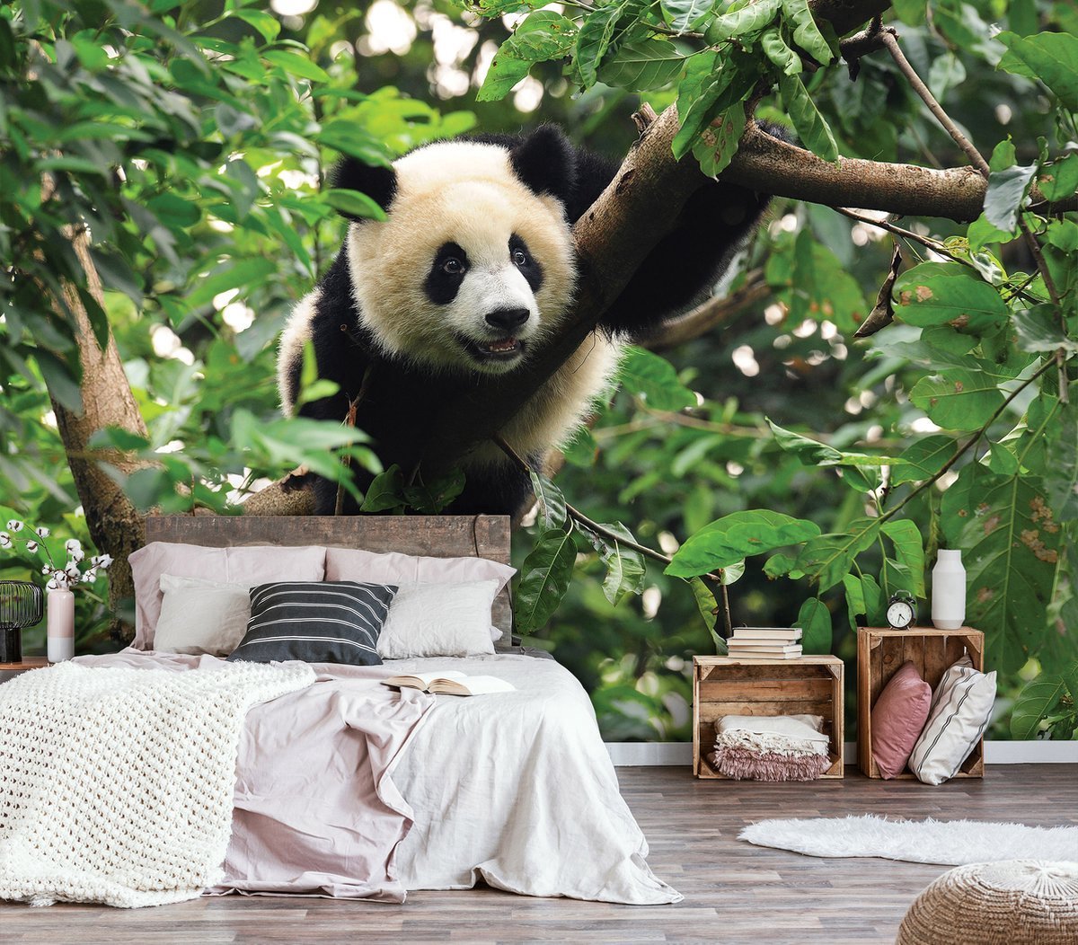 Fotobehang - Vlies Behang - Pandabeer in de Jungle - 254 x 184 cm | bol.com
