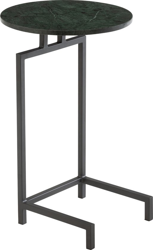 J-Line bijzettafel Rond - marmer/ijzer - groen/zwart | bol