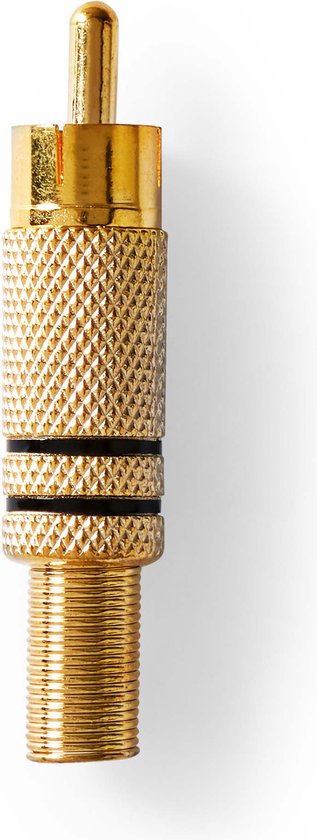 Tulp stekker - Tulp male - Soldeeraansluiting - Metaal - Verguld - Goud ...