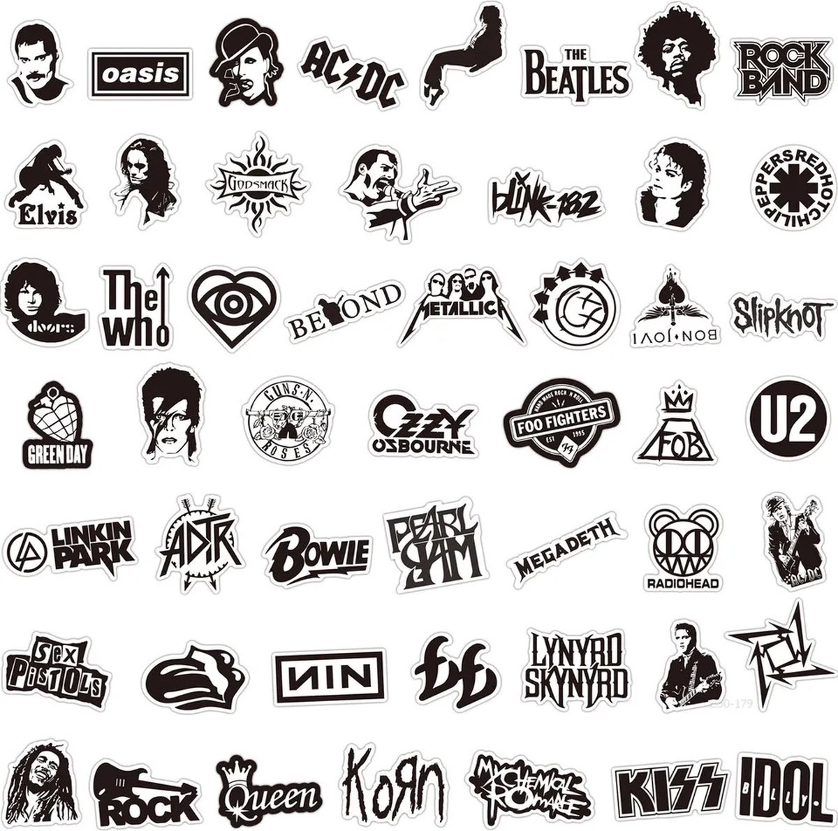 Rock Stickers 50 Stuks | Muziek Stickers | Old School Rock Stickers ...