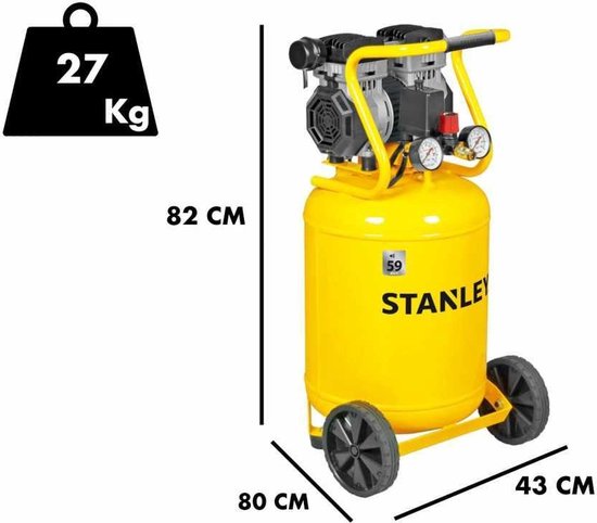 STANLEY Compressor Silent - Olievrij - 50 liter - 8 bar - B2DV2G4STN706 ...