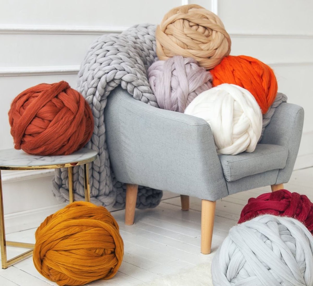 Fil épais Fil de laine mérinos Laine rove Fil à tricoter bras - Fil ...