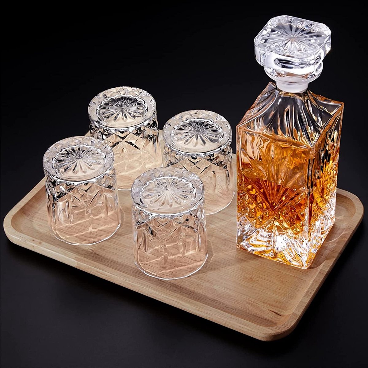 karaf / crystal glass / Set for Whisky Glasses - BarCraft Grinded glass ...