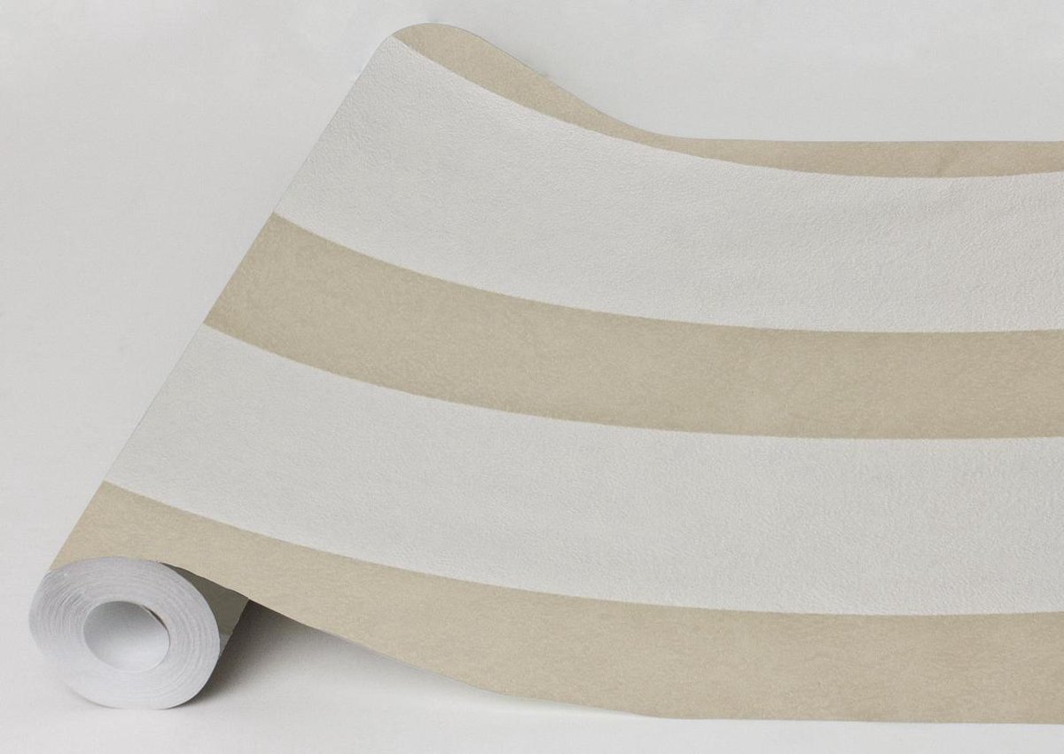Dutch Wallcoverings Vliesbehang streep - beige/bruin | bol.com