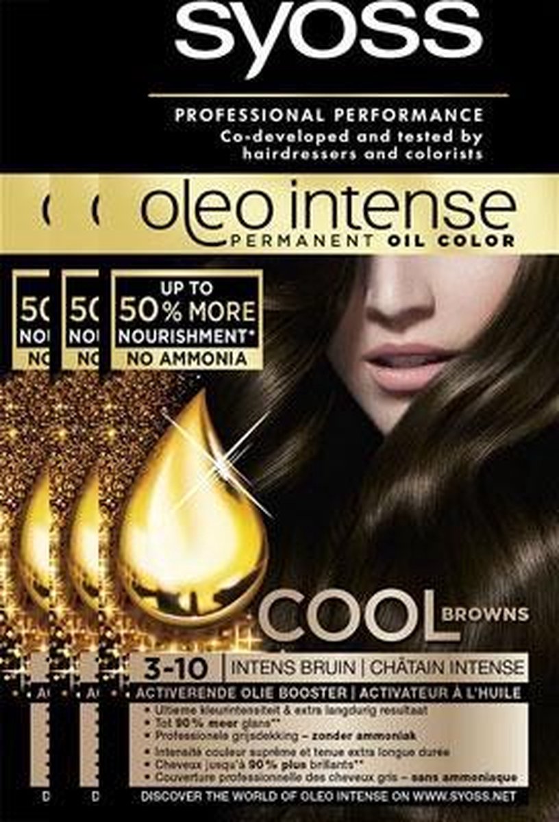 Syoss Oleo Intense 3-10 Diepbruin Voordeelverpakking | bol.com