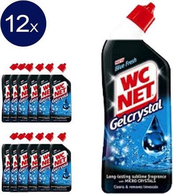 Wc Net Gel Crystal Blue Fresh - 12 x 750 ml - Voordeelverpakking | bol