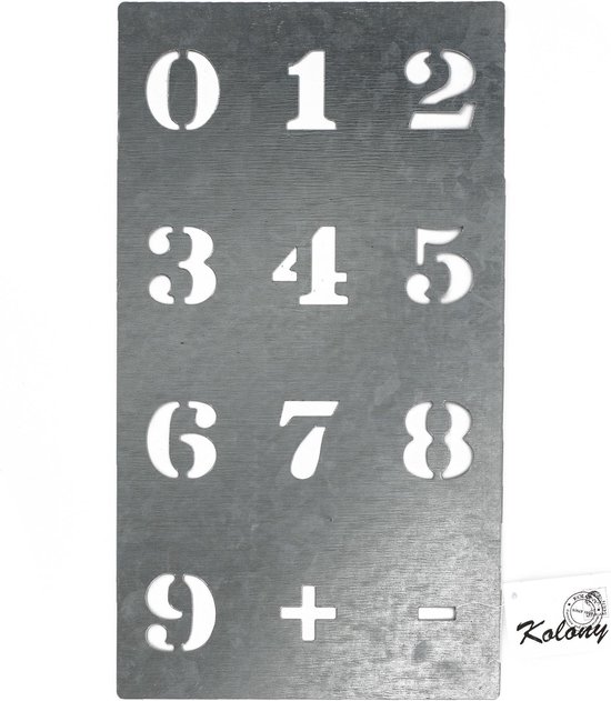 Zinken Verfsjabloon stempelsjabloon Cijfers - 20 x 36 cm | bol