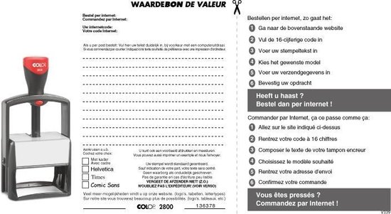 Waardebon Stempelplaatje Colop 2800 | bol.com