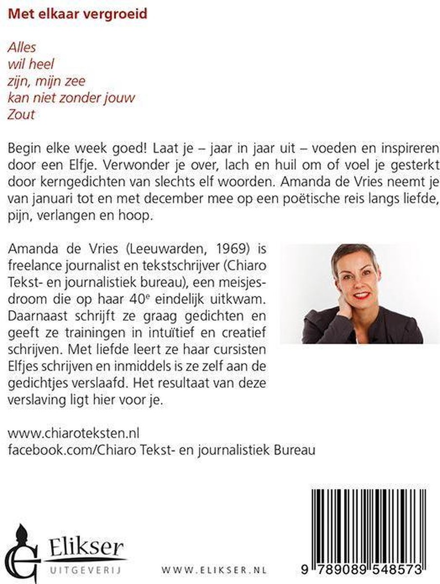 Elke week een Elfje, Amanda de Vries | 9789089548573 | Boeken | bol