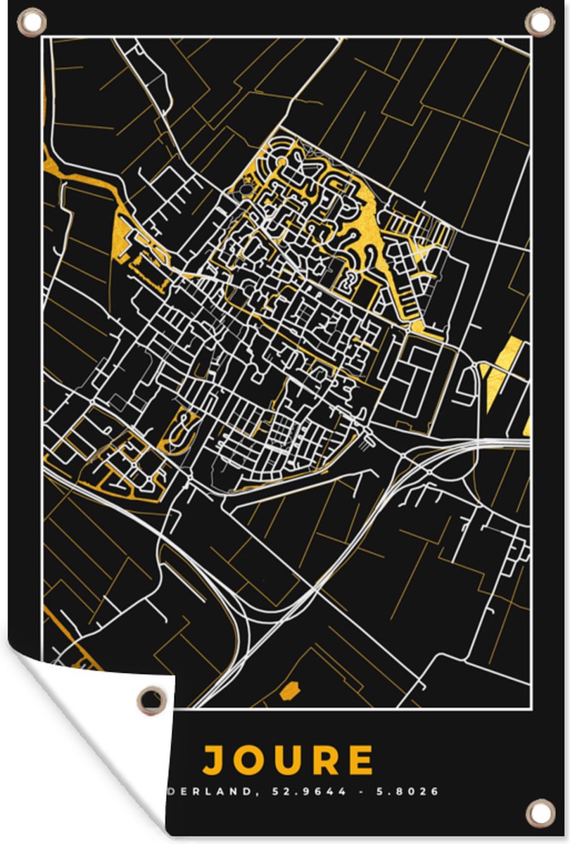Tuinposter - Tuindoek - Tuinposters buiten - Joure - Goud - Stadskaart ...