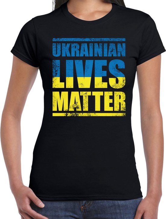Ukrainian lives matter t-shirt zwart dames - Oekraine protest ...
