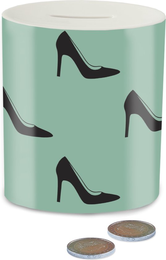 Spaarpot - Spaarblik - Een vector illustratie van zwarte hoge hakken ...