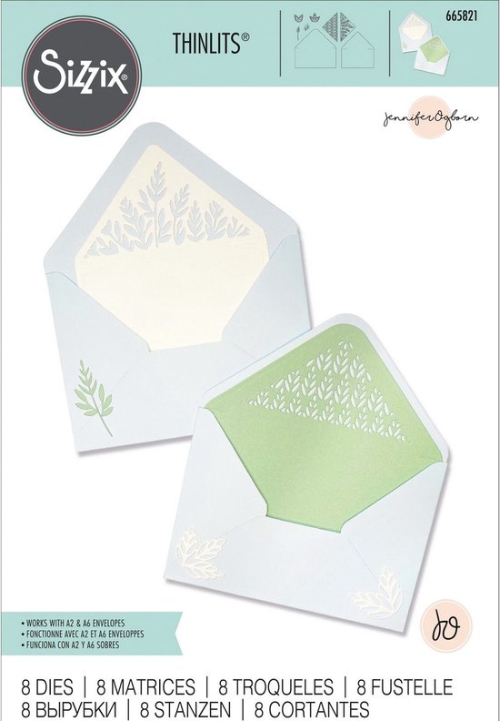 Sizzix Thinlits Snijmal set - Botanic envelope liners | bol