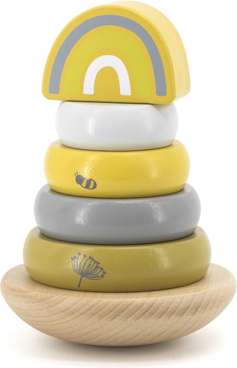 Label Label Wooden stacking rings Ochre Geel | bol.com