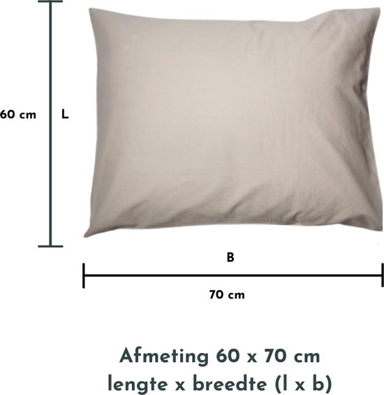 Zavelo Kussenslopen 60 x 70 cm Taupe - Set van 2 Stuks - 100% Katoen ...