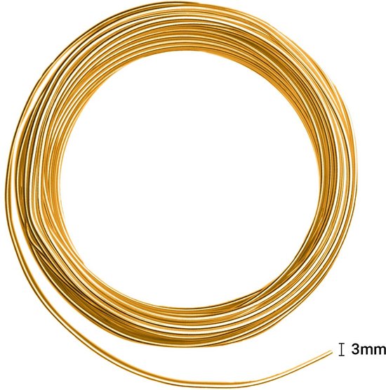 Vaessen Creative Aluminium Draad - 3mm - ±26m - 500g - Goud | bol