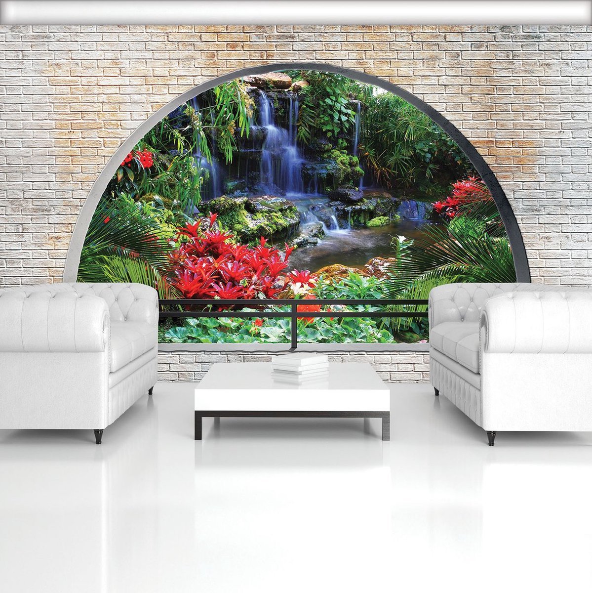 Fotobehang - Vlies Behang - 3D Uitzicht op de Exotische Planten - 368 x ...