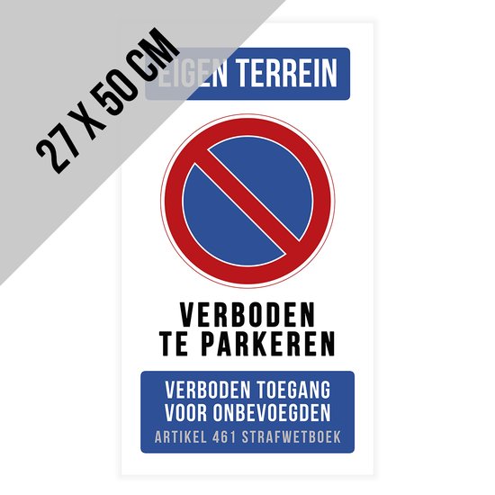 Pictogram/ bord op alu di-bond | Eigen terrein - Verboden te parkeren ...