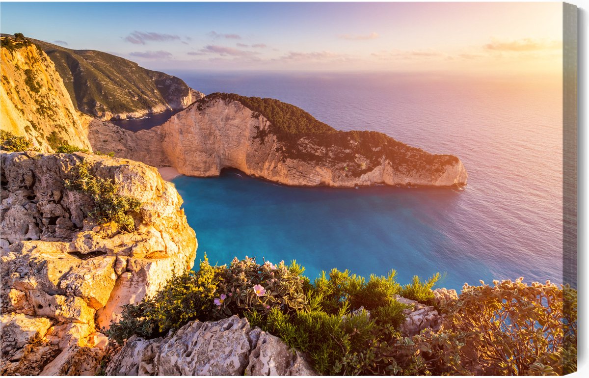 Schilderijkoning - Canvas Schilderij Ionische Zee - 120 x 80 cm | bol.com