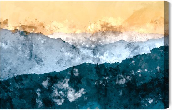 Schilderijkoning - Canvas Schilderij Abstract Berglandschap - 120 x 80 cm | bol