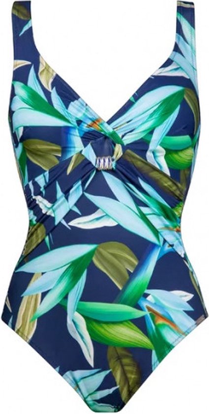 Charmline Ocean bloom swimsuit 505 navy-aqua 46 E | bol