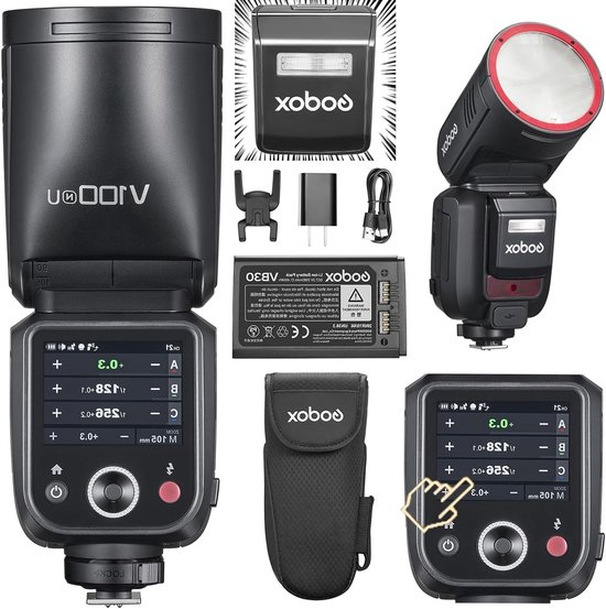 Ronde flitser met aanraakscherm en 100Ws voor Nikon camera, 1/80000s ...